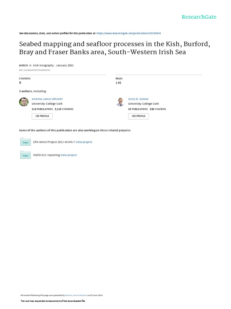 Seabed Mapping in the Irish Sea | PDF | Deposition (Geology) | Sediment