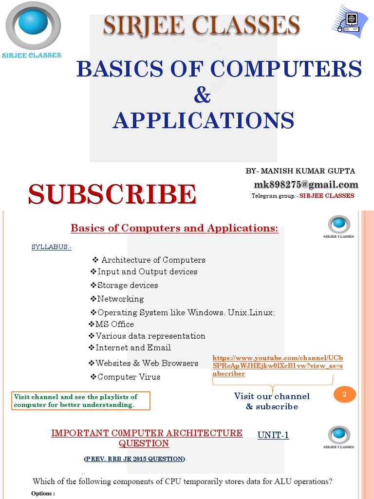 Compute Basics For Competitive Exam | PDF | Websites | Computer Data ...