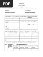 Form 16 A 2011 12 | PDF | Tax Deduction | Taxes