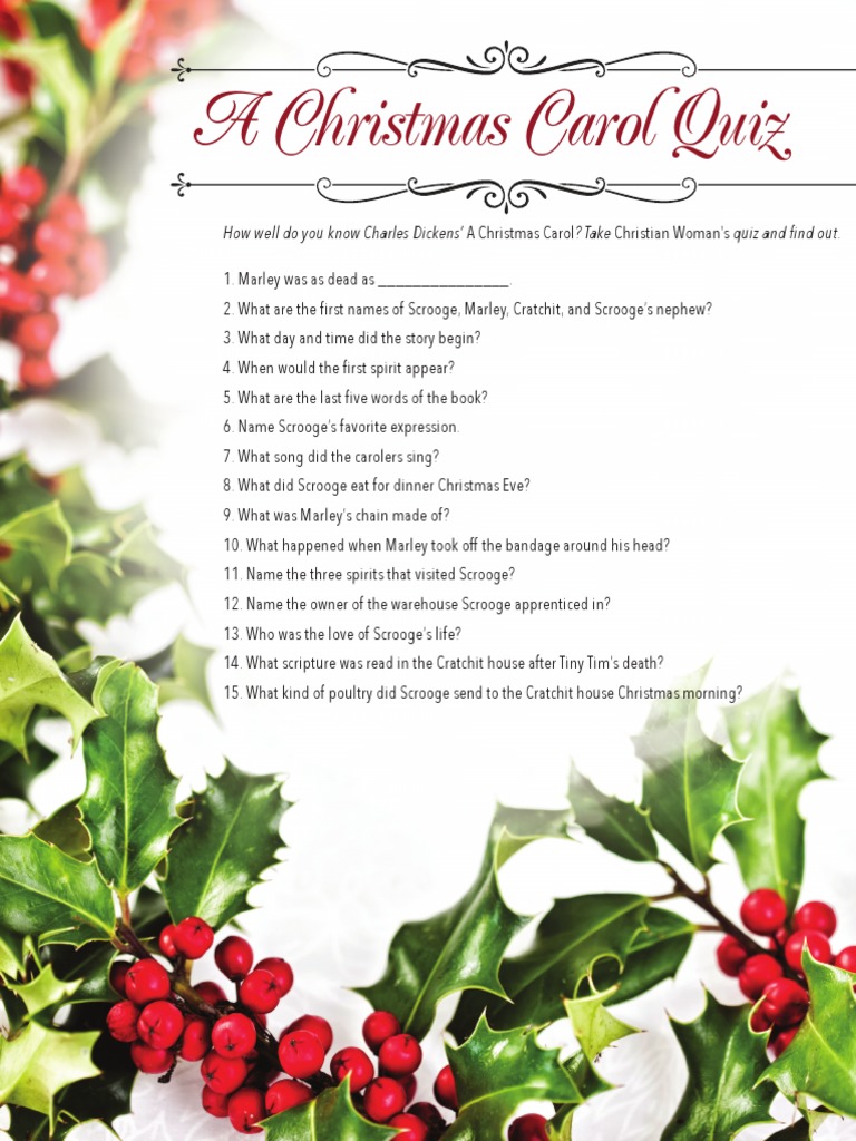 Christmas Carol Quiz | PDF