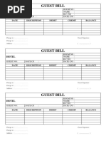 Guest Folio Template for Hotels | PDF