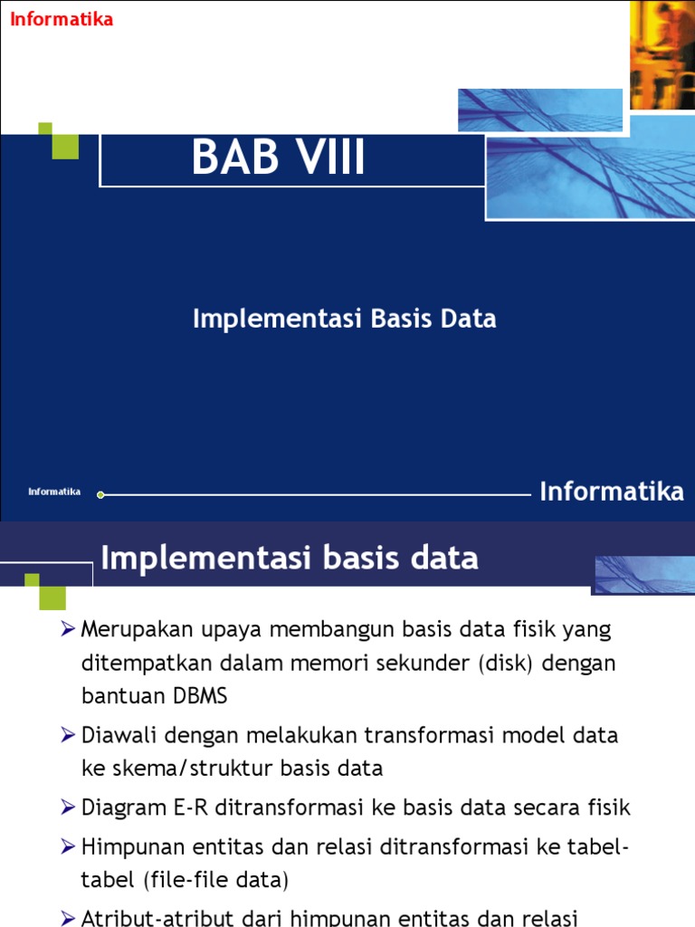 Implementasi Basis Data dalam Informatika | PDF | Komputer