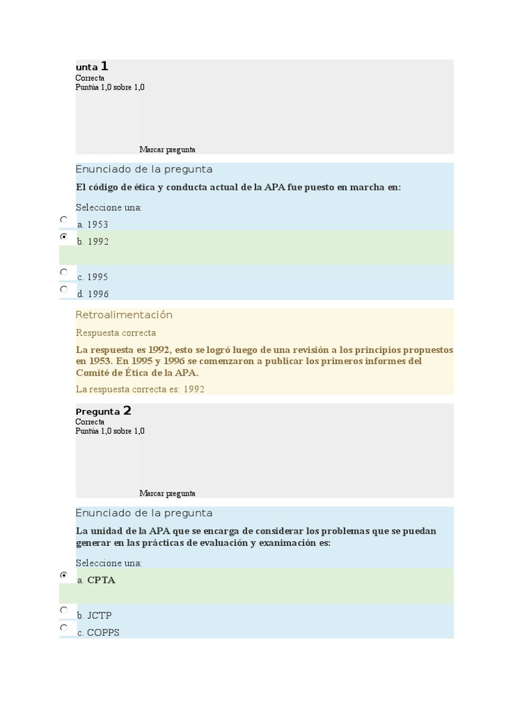 3 Quiz 2 - Semana 7 Psicometria | PDF | Sicología | Evaluación