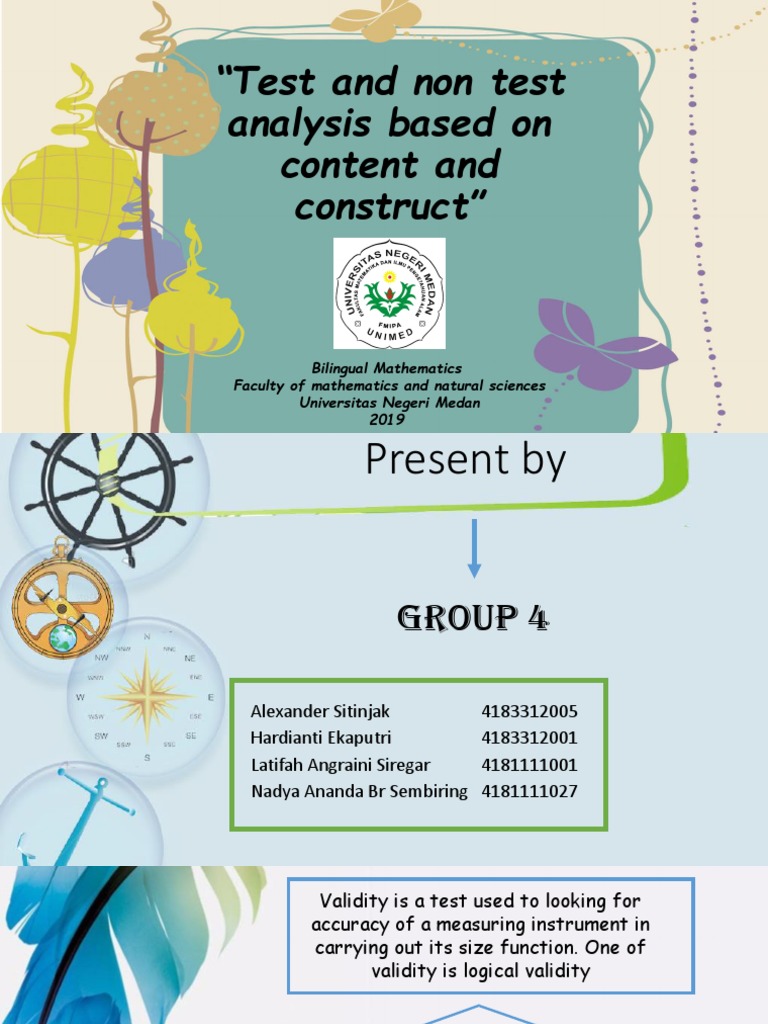 Test and Non Test Analysis Based On Content and Construct | PDF ...