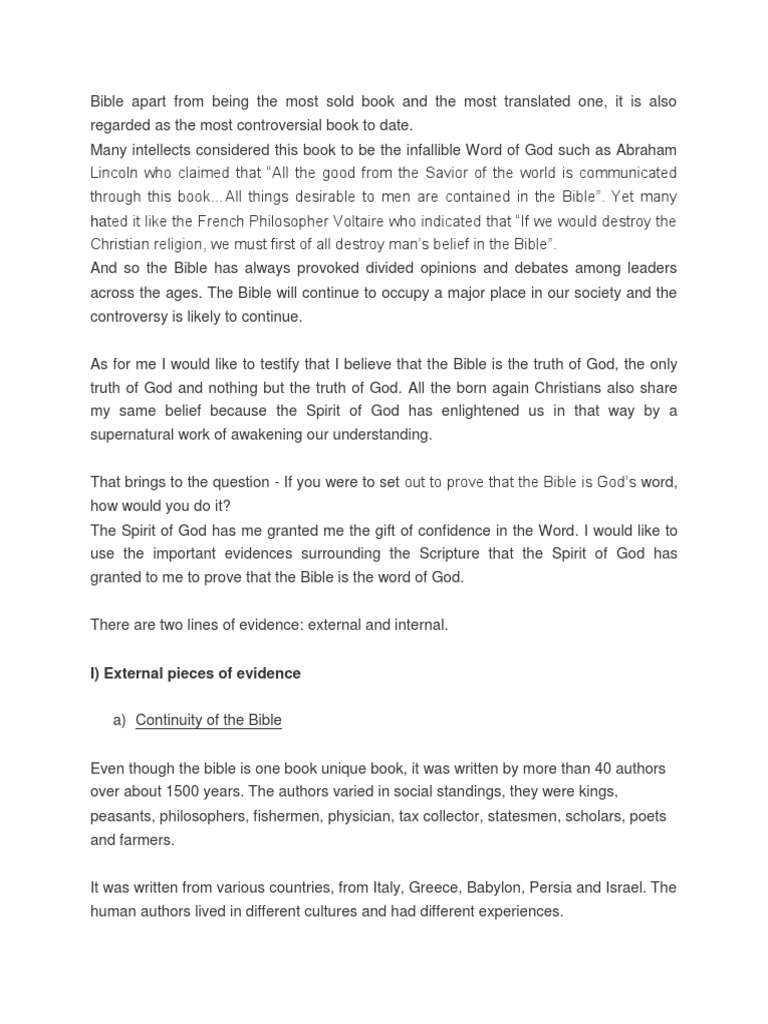 I) External Pieces of Evidence | PDF | Bible | Prophecy