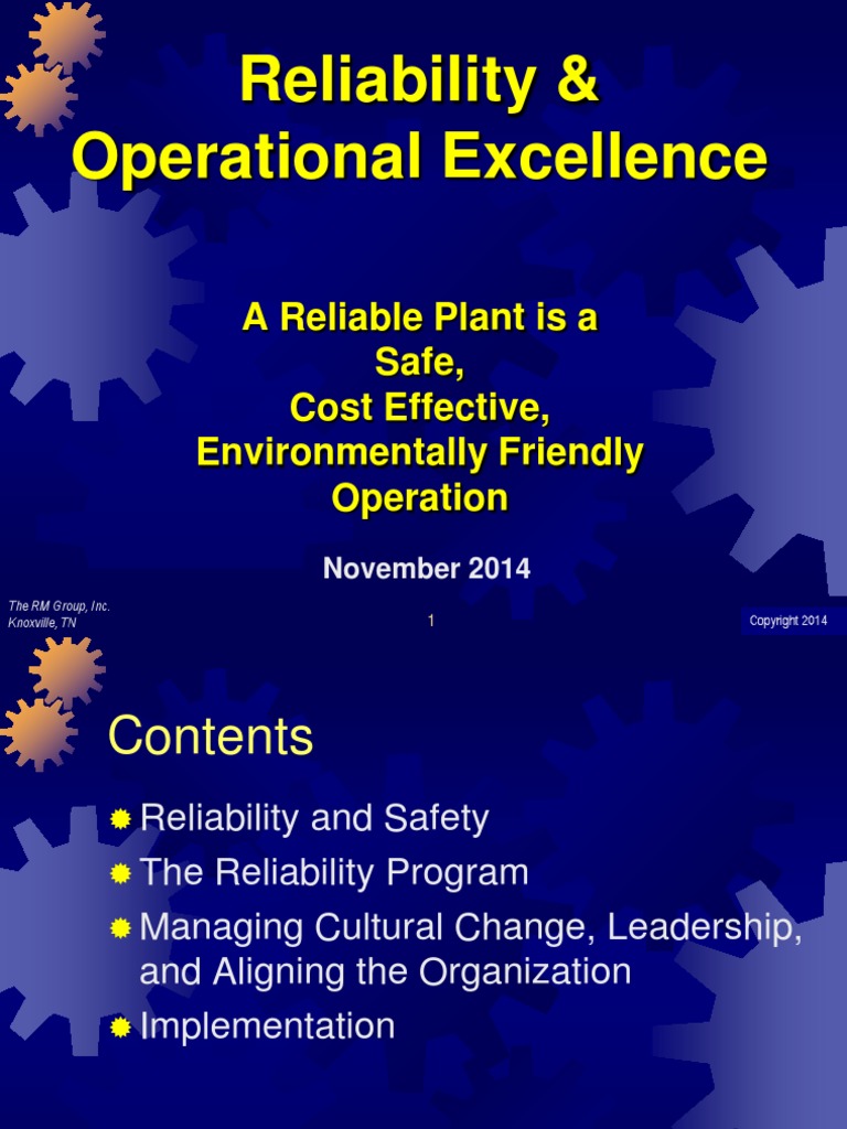 Reliability & Operation Excellence | PDF | Reliability Engineering ...