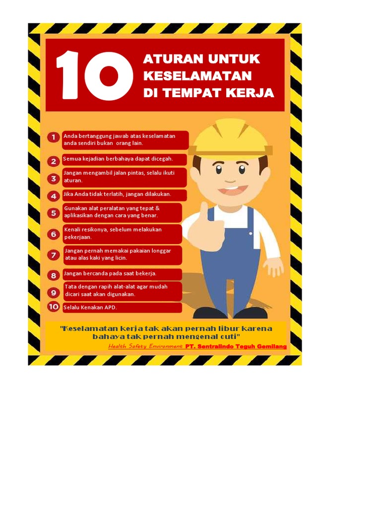 10 Aturan Keselamatan Di Tempat Kerja | PDF