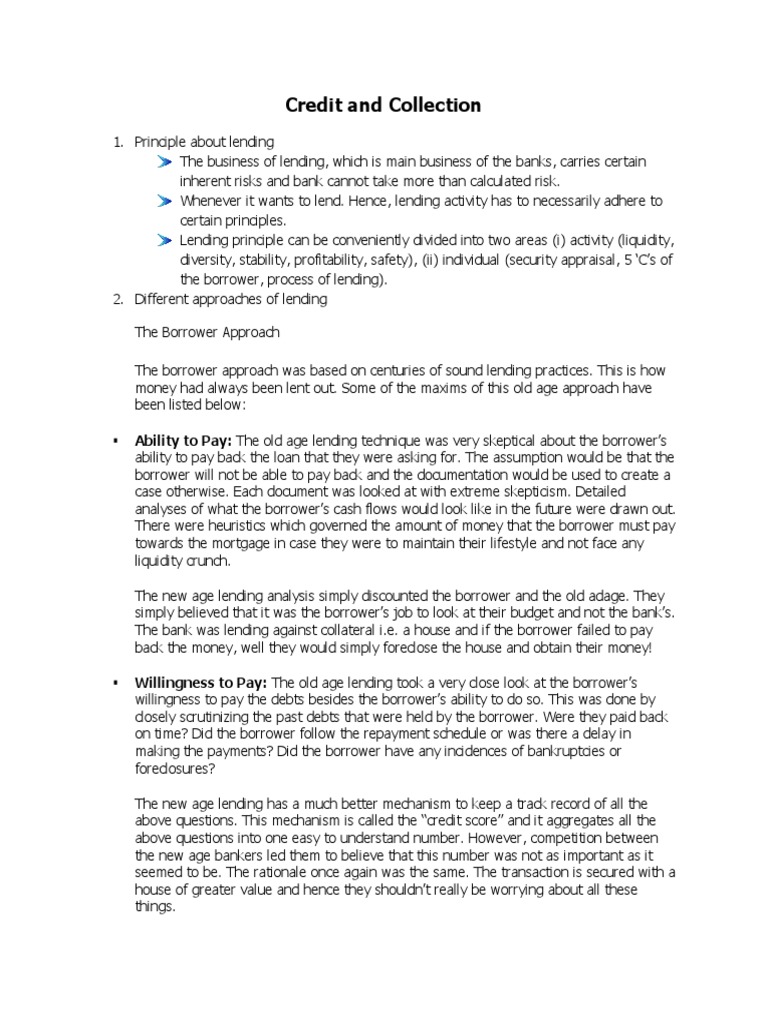 Credit and Collection | PDF | Loans | Credit