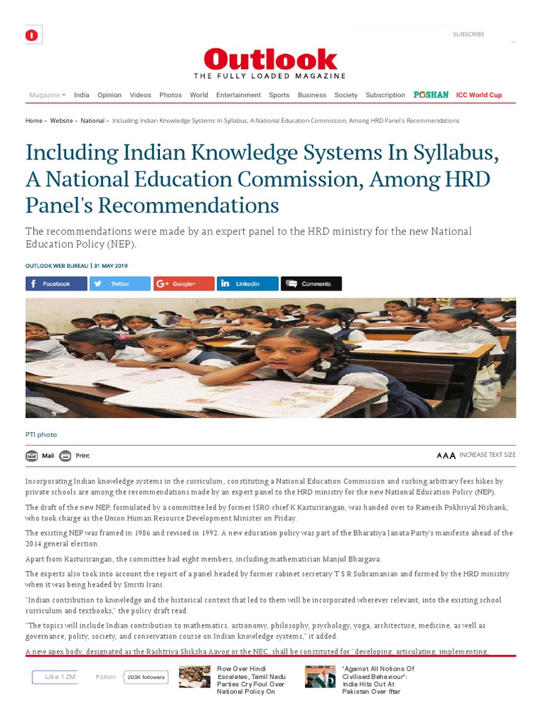 Indian Knowledge Systems in Syllabus | PDF