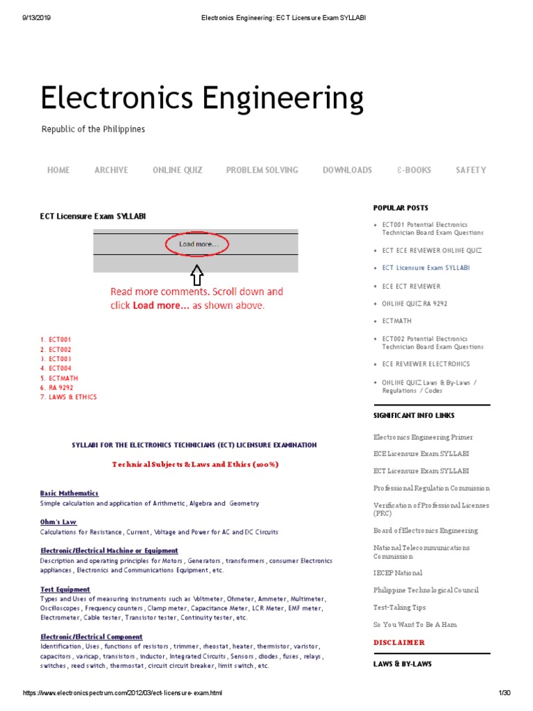 ECT Licensure Exam SYLLABI PDF | PDF | Force | Electronics