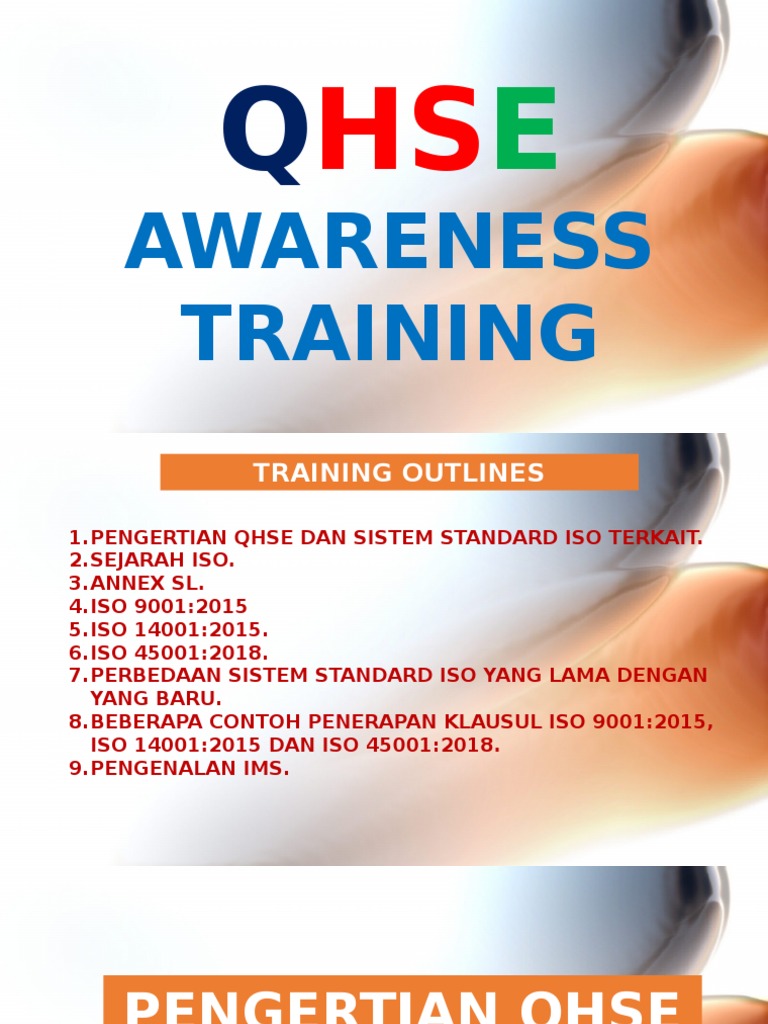 QHSE Awareness Training 2019 | PDF