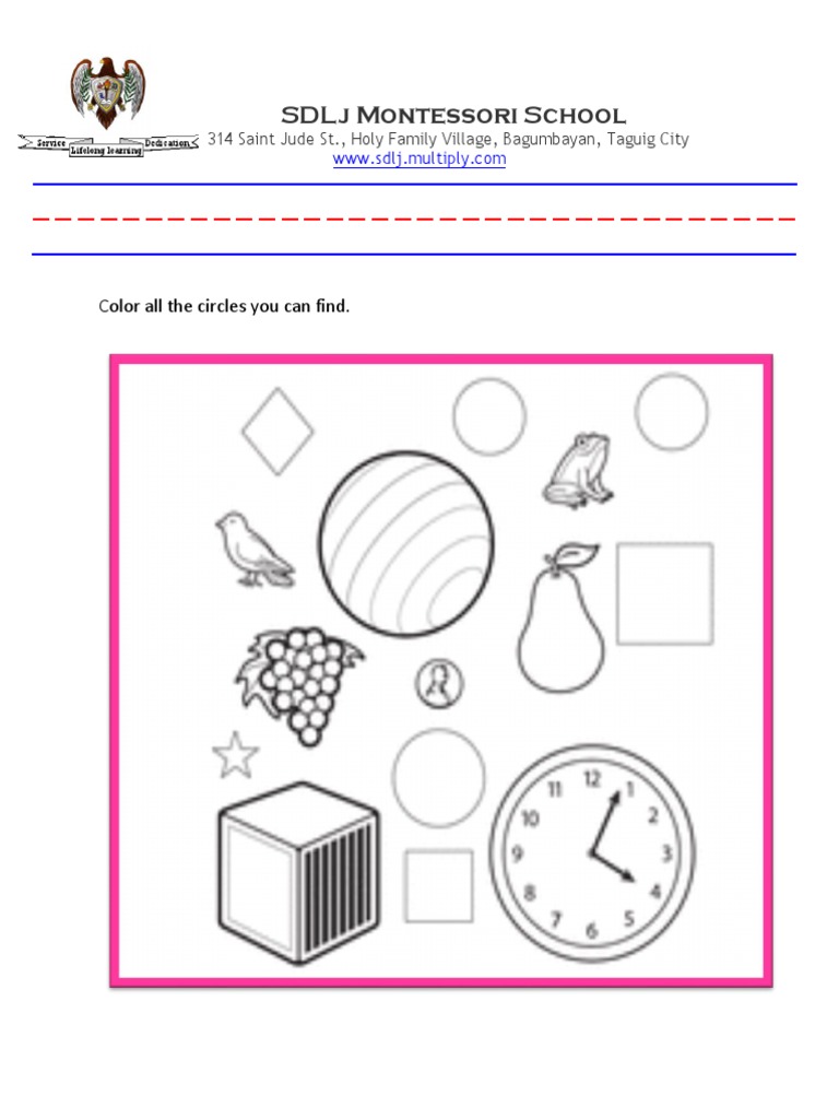 SDLJ Montessori School: Color All The Circles You Can Find | PDF