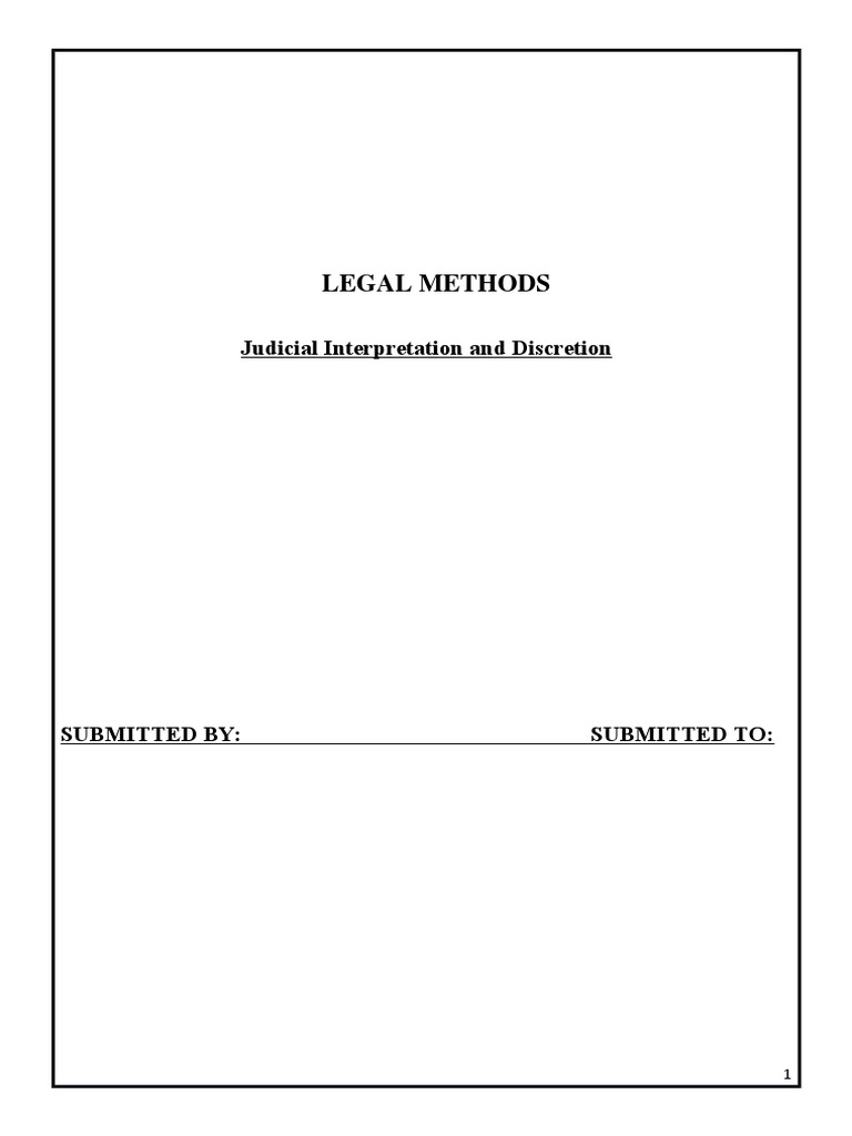 Judicial Interpretation and Discretion | PDF | United States Federal ...
