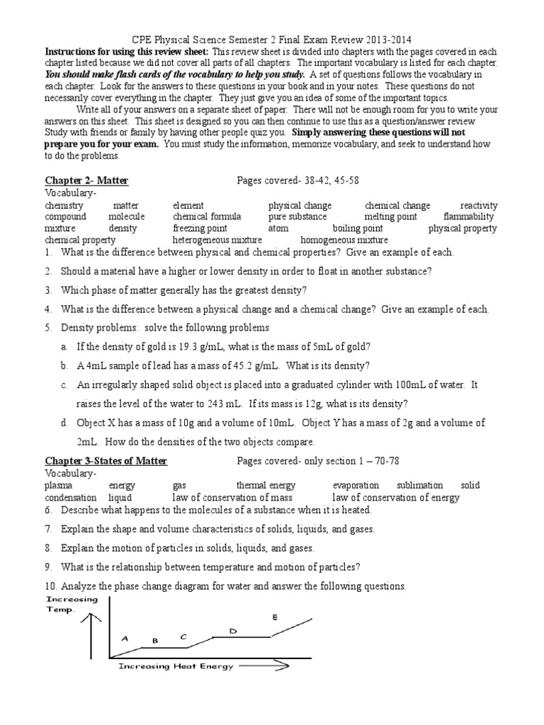 2nd Semfinalreview2013-2014 Chem | PDF | Plate Tectonics | Chemistry