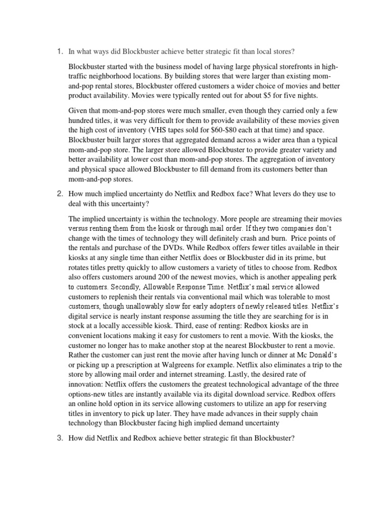 How Netflix and Redbox Achieved Better Strategic Fit Than Blockbuster ...