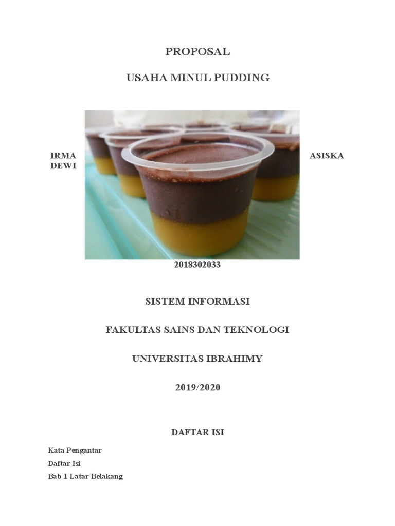 Proposal Usaha Kecil Makanan Puding Lezat | PDF
