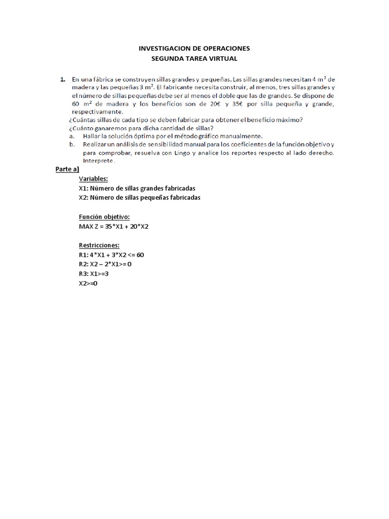 Iop-Tarea 2 | PDF | Función (Matemáticas) | Programación lineal