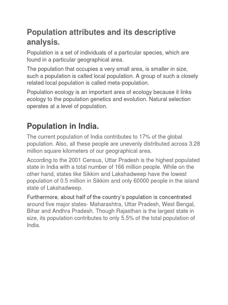 Population Attributes | PDF | Population | Evolution