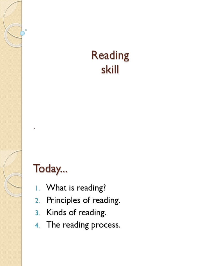 Reading Skills: Types and Principles | PDF