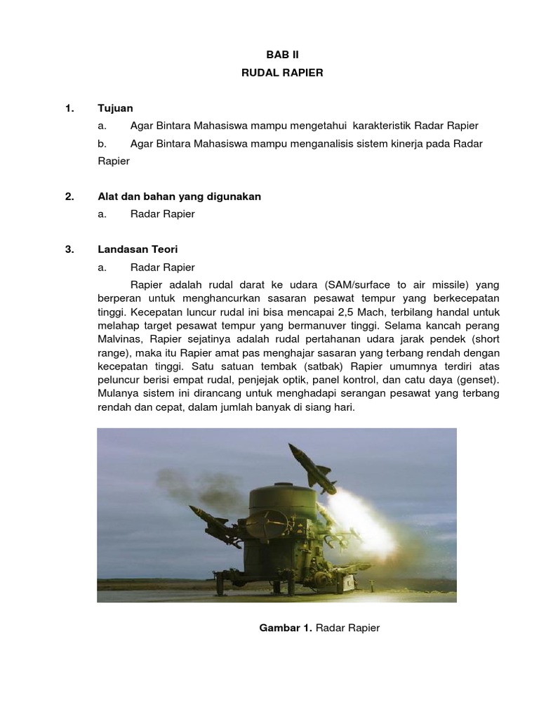 Laporan Rudal Rapier | PDF