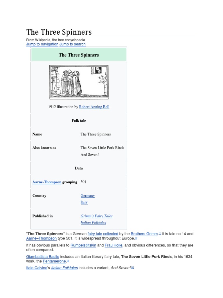 Three Spinner | PDF | Oral Tradition | Folklore