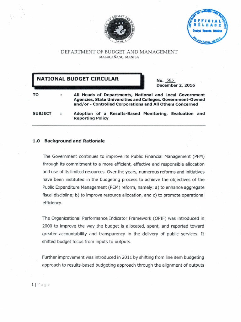 DBM Circular RBM | PDF | Monitoring And Evaluation | Evidence Based ...