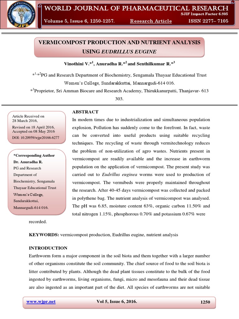 Vermicompost Production and Nutrient Ana | PDF | Compost | Fertilizer