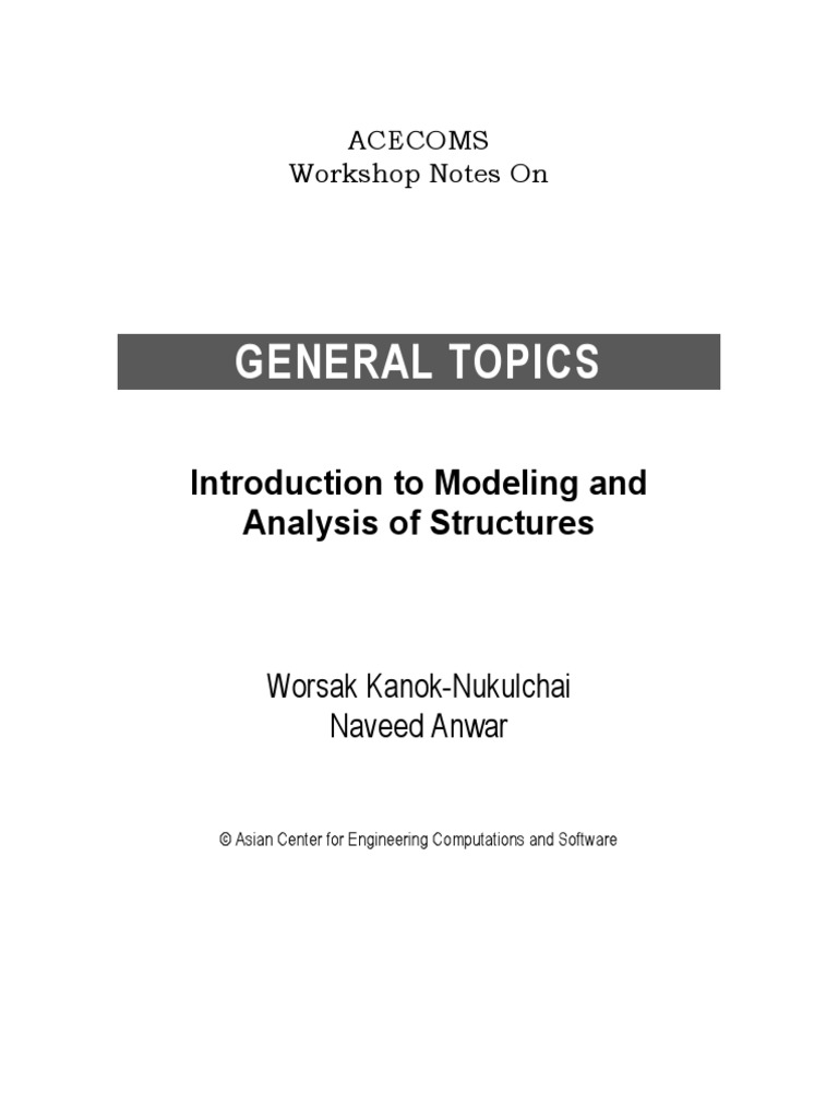 Introduction To Modeling and Analysis of Structures | PDF | Conceptual Model | Structural Analysis