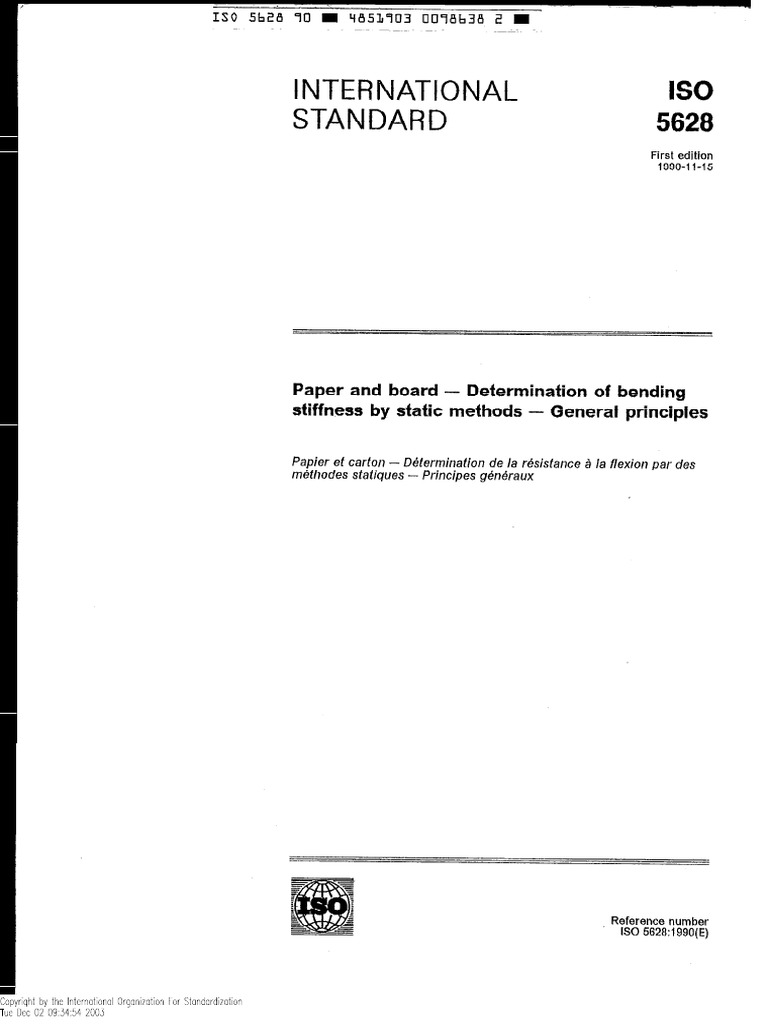 ISO 5628 Bending Stiffness | PDF