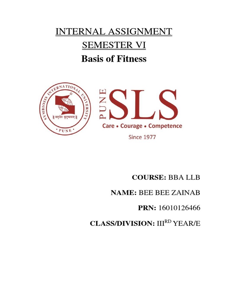 Internal Assignment Basis of Fitness | PDF | Self-Improvement | Lifestyle