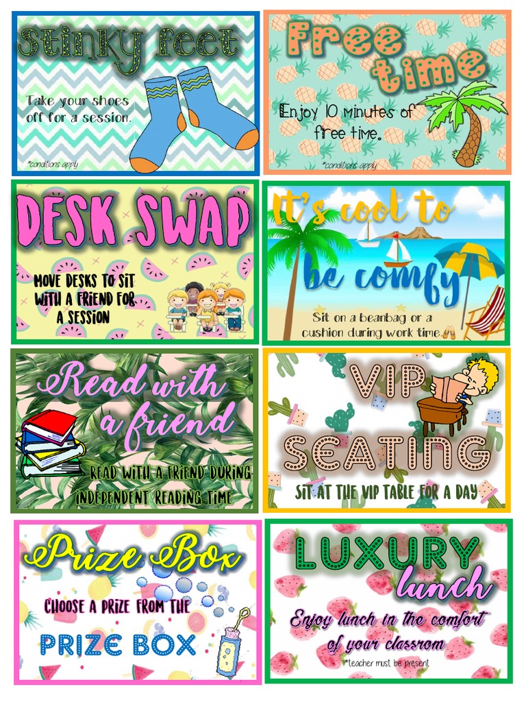 Class Reward Cards | PDF