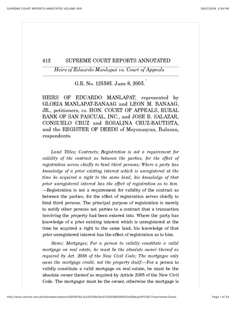 Manlapat Vs CA | PDF | Mortgage Law | Common Law