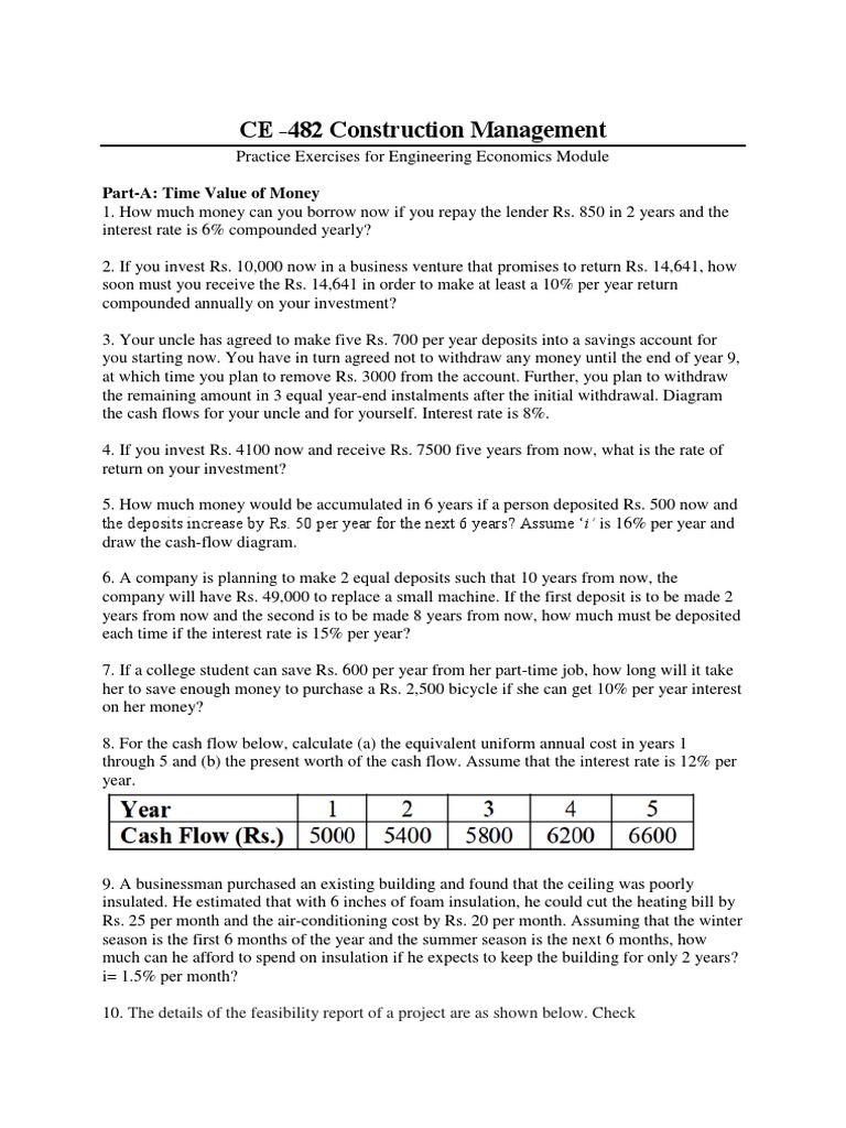 Engineering Economics - Practice Problems | PDF | Interest | Interest Rates