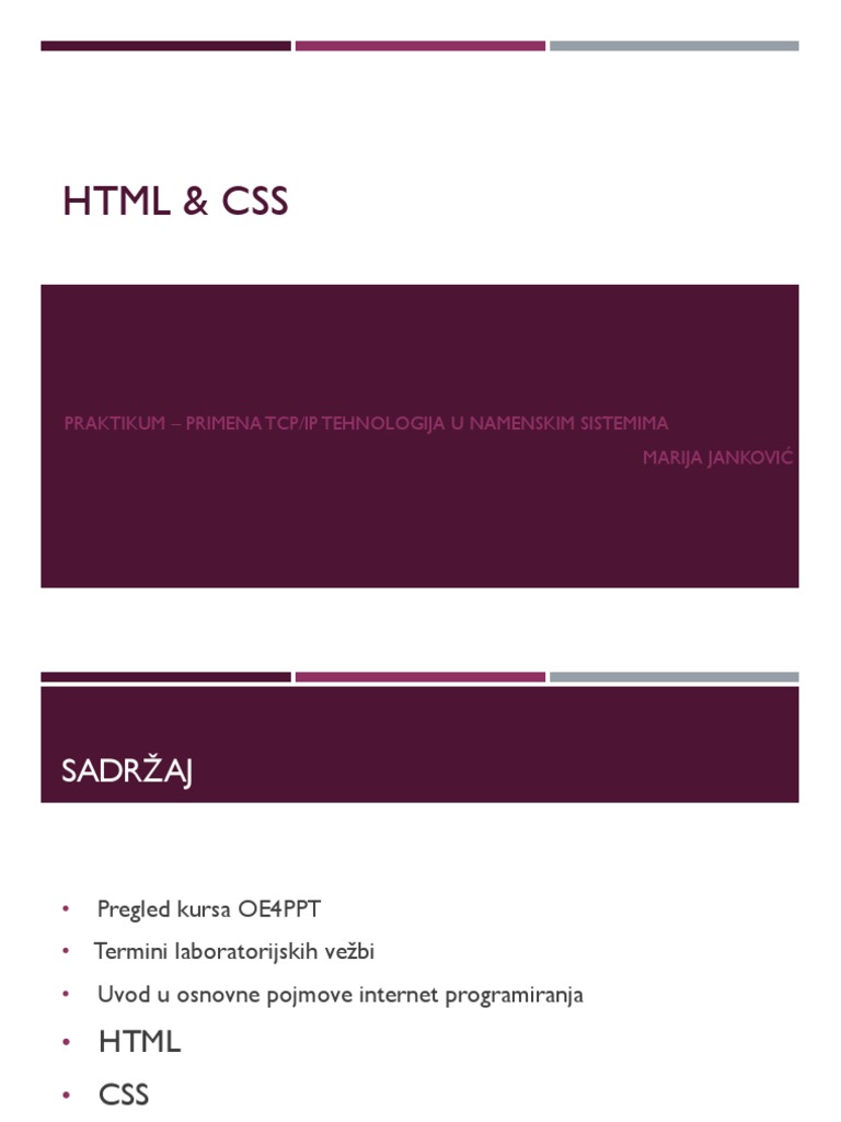 HTML Css - Osnove | PDF