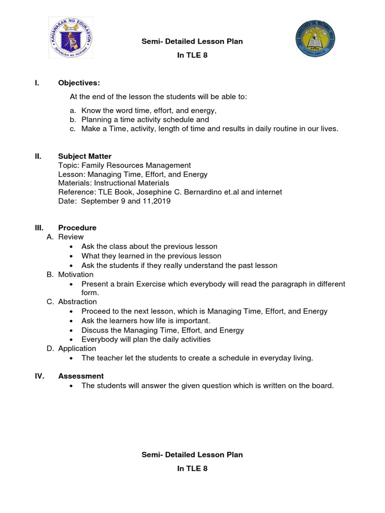 Lesson Plan 8 (September) (AutoRecovered) 1 | PDF | Lesson Plan | Time