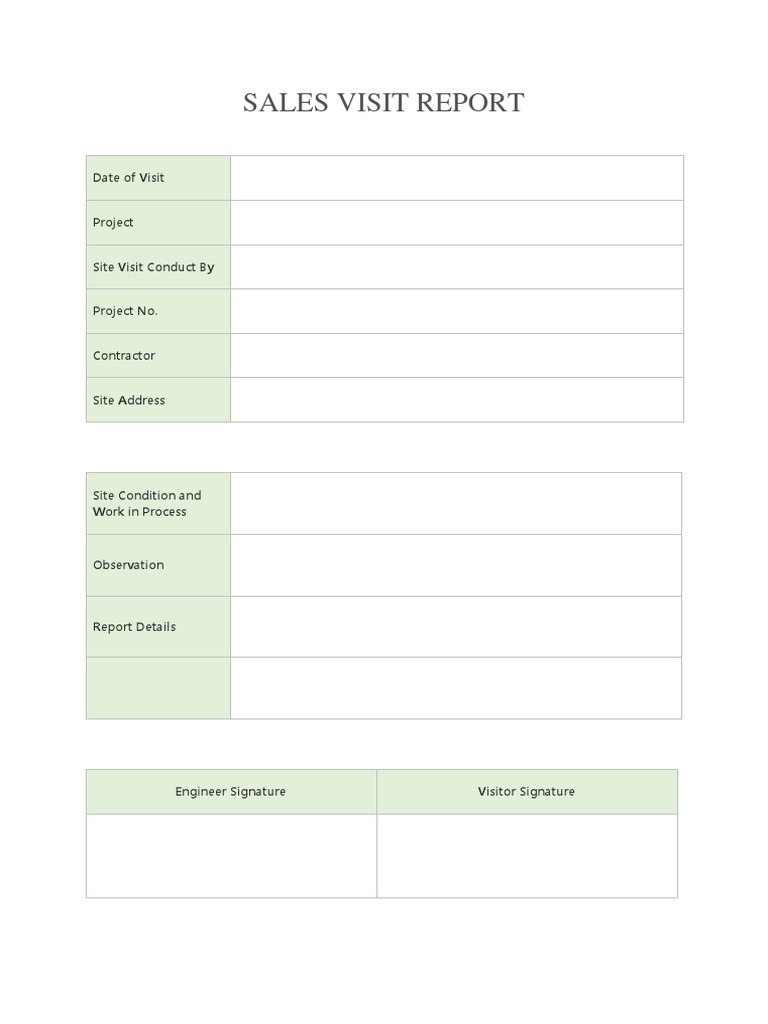 Sales visit report template | PDF