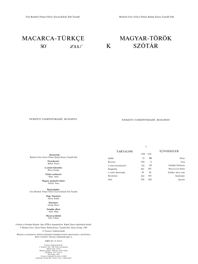 Macarca Sözlük | PDF