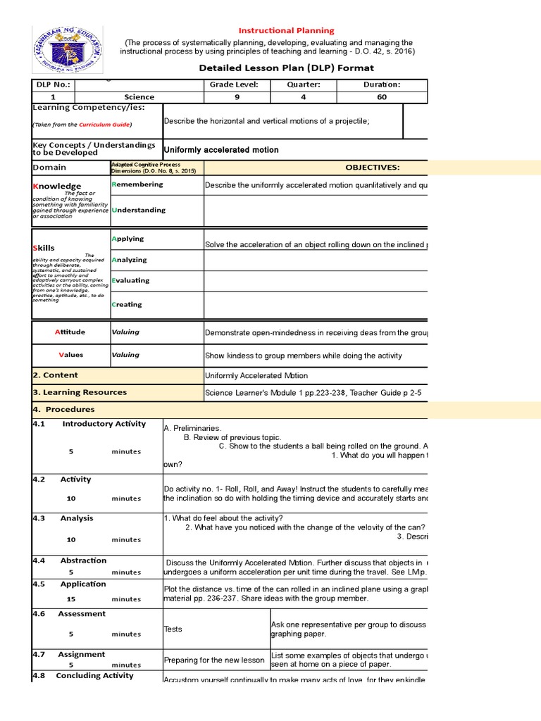 Module 1 Forces and Motion | PDF | Acceleration | Lesson Plan