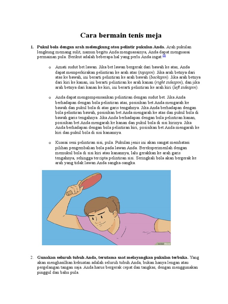 Panduan Lengkap Cara Main Tenis Meja | PDF