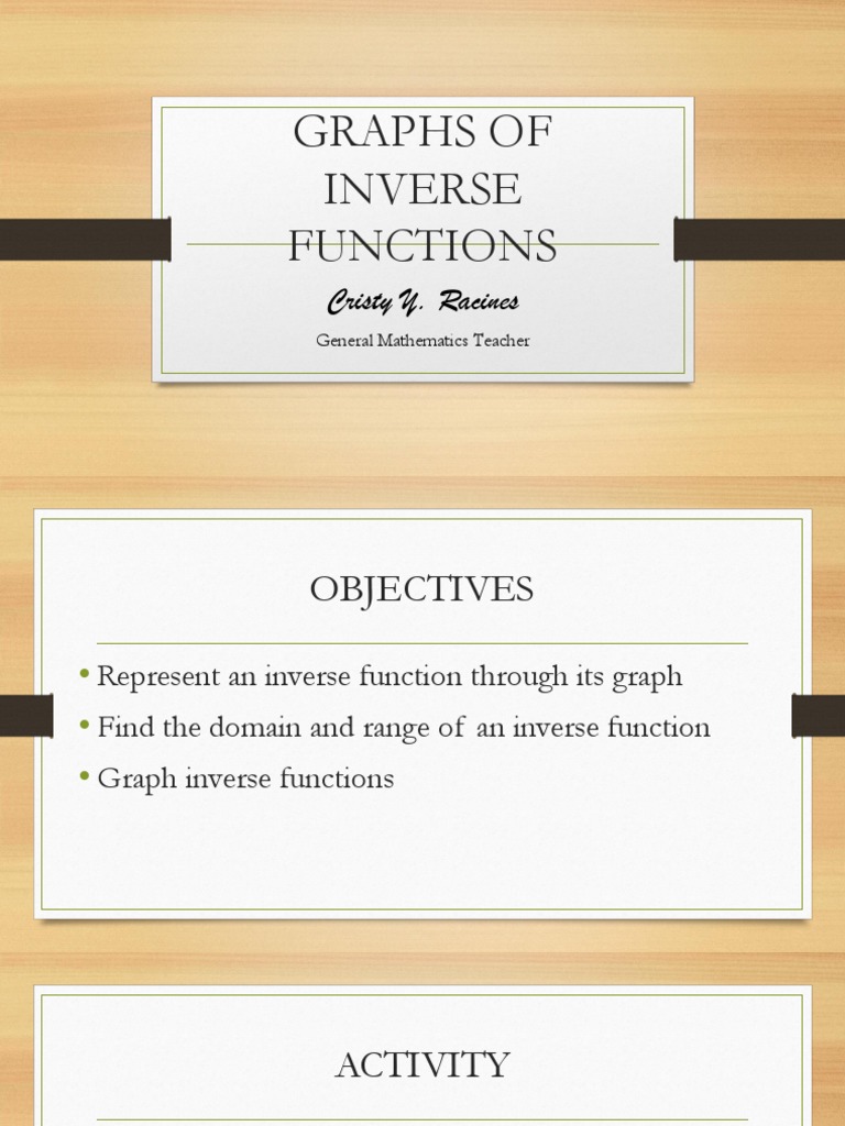Graphs of Inverse Functions | PDF | Function (Mathematics ...