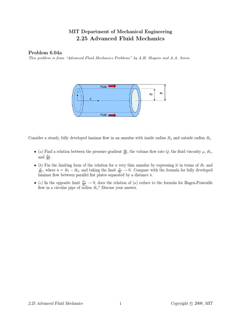 Advanced Fluid Mechanics Part | PDF | Fluid Dynamics | Fluid Mechanics