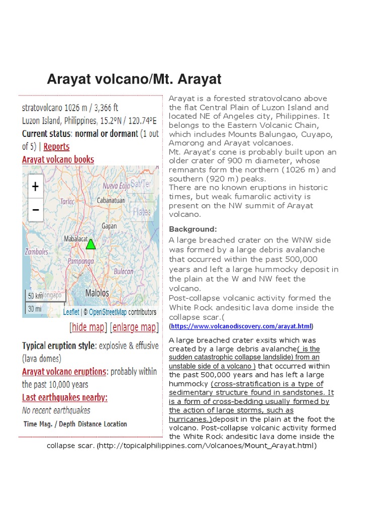 Arayat Volcano | PDF | Geology | Volcanology