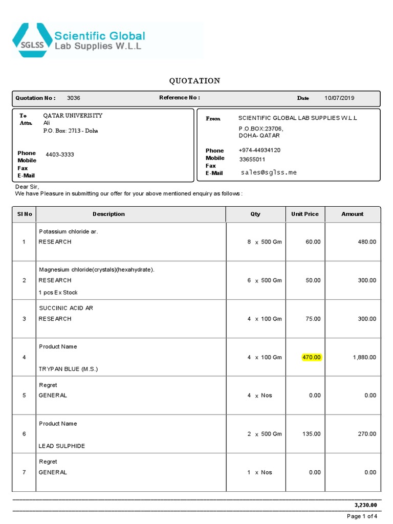 Quotation: Quotation No: Date Reference No: To Attn. From | Download ...