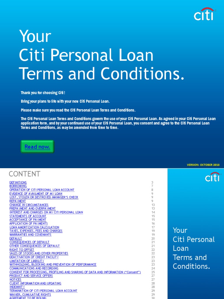 Citi Personal Loan | Download Free PDF | Deposit Account | Banks