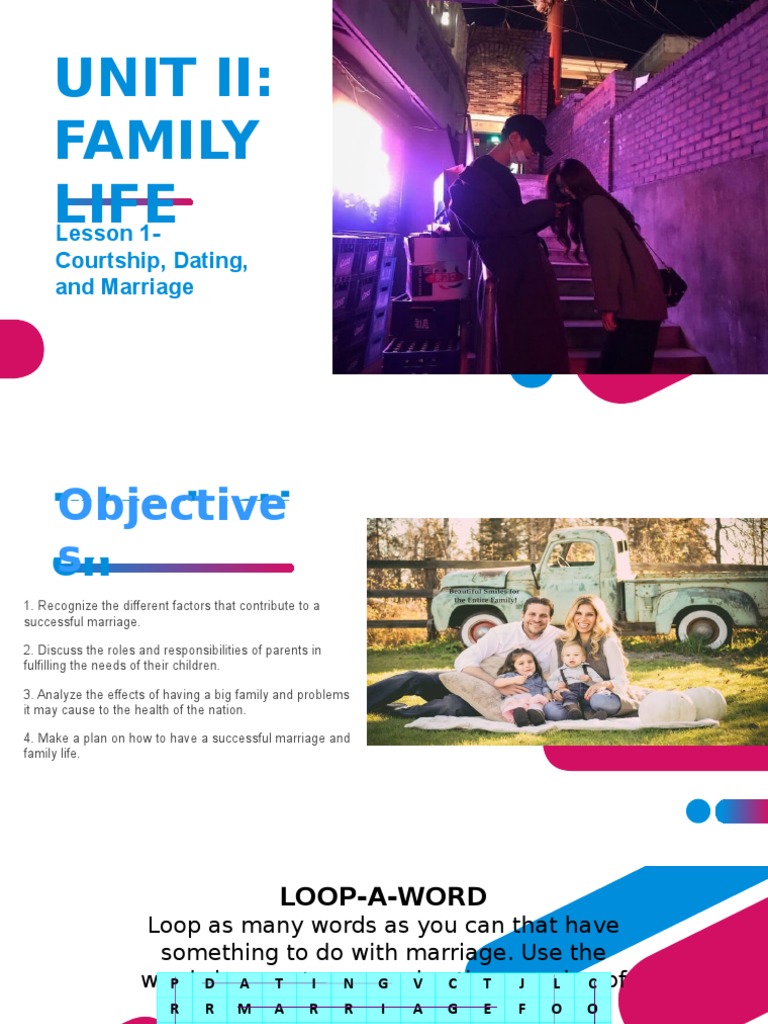 Unit Ii: Family Life: Lesson 1-Courtship, Dating, and Marriage | PDF