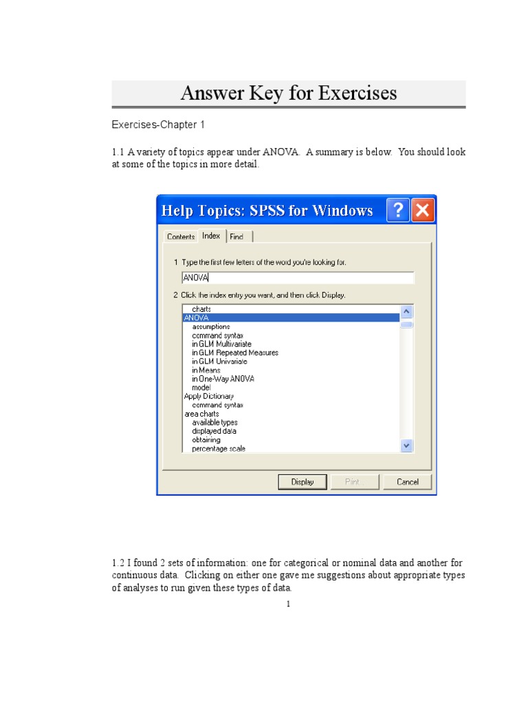 Answer Key for Statistical Exercises | PDF | Errors And Residuals ...