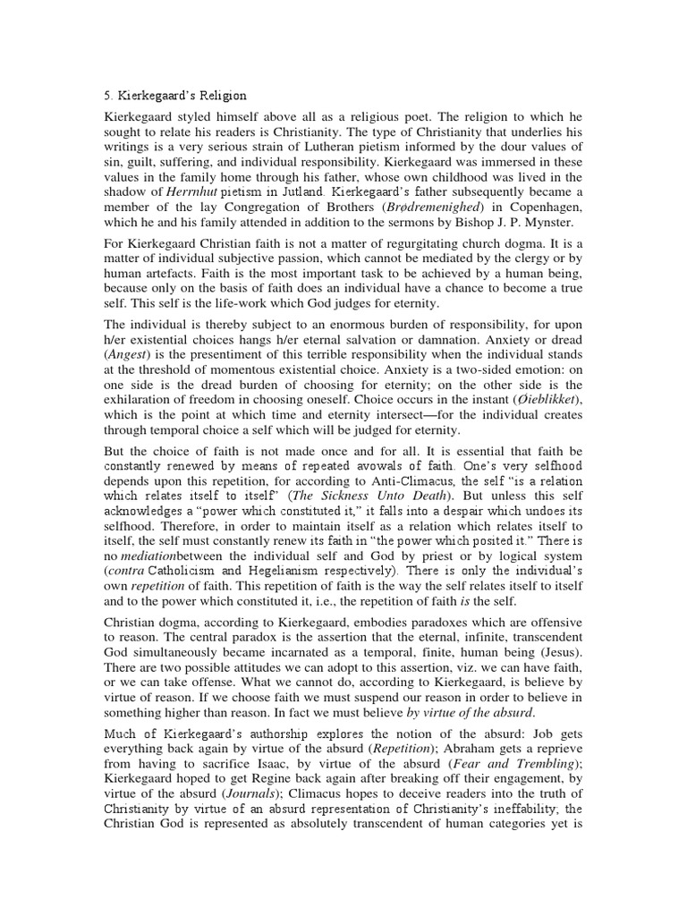 Kierkegaard's Religion | PDF | Søren Kierkegaard | Western Philosophy