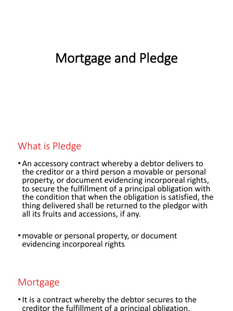 Mortgage and Pledge | Download Free PDF | Mortgage Law | Foreclosure