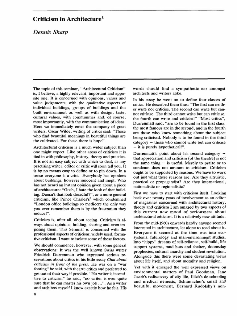 Architectural Criticism PDF | PDF | Aesthetics | Literary Criticism