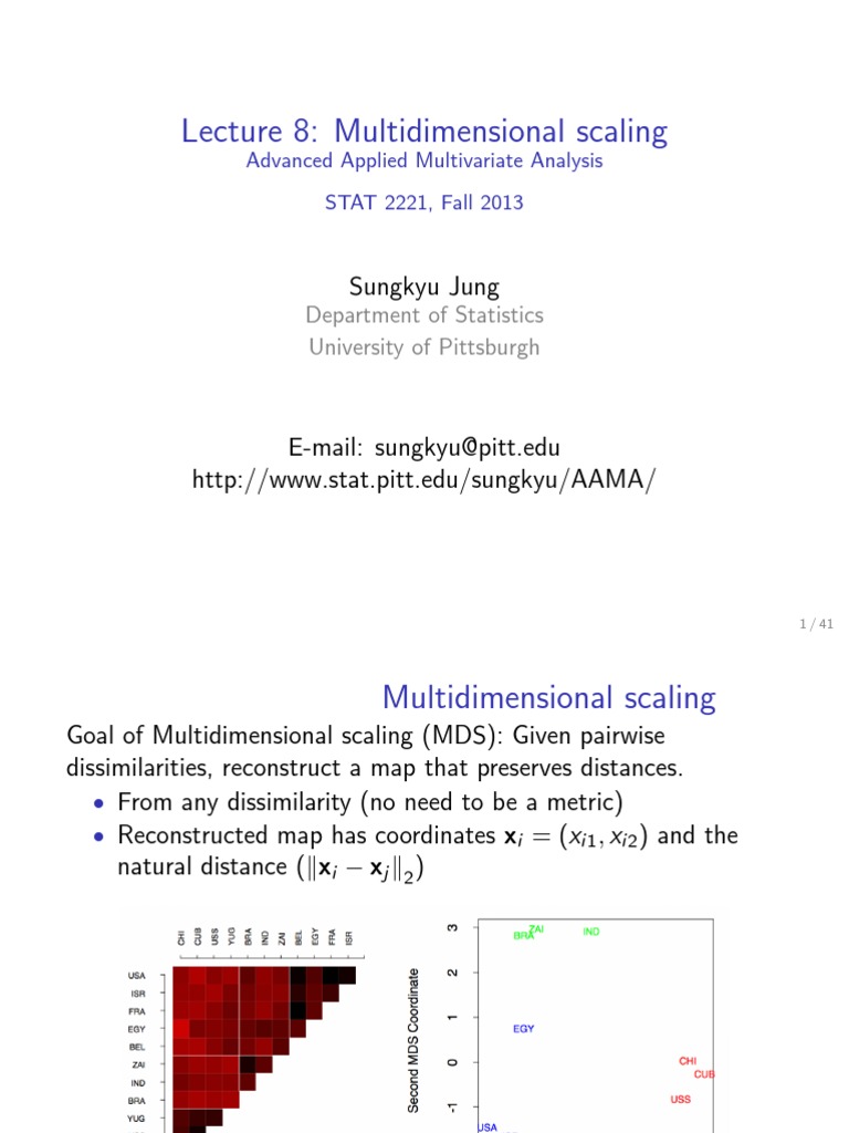Lec8 Mds Combined | PDF | Multivariate Statistics | Mathematical Analysis